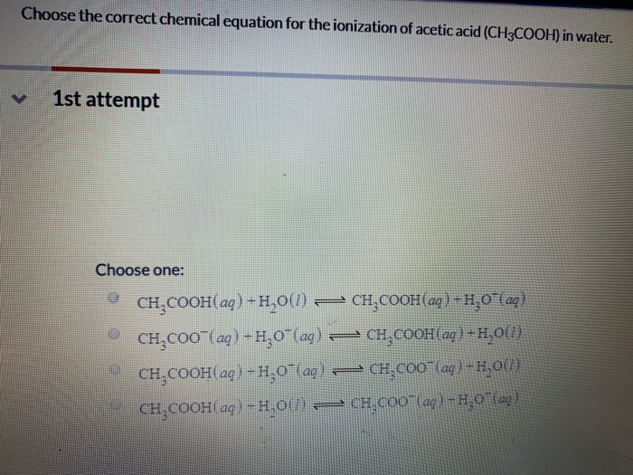 Solved Choose the correct chemical equation for the | Chegg.com