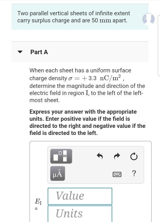 Solved Two parallel vertical sheets of infinite extent carry | Chegg.com