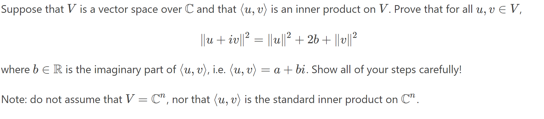 Solved Suppose that V is a vector space over C and that | Chegg.com