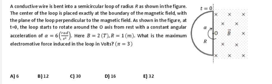 Solved A conductive wire is bent int o semicircular loop of | Chegg.com