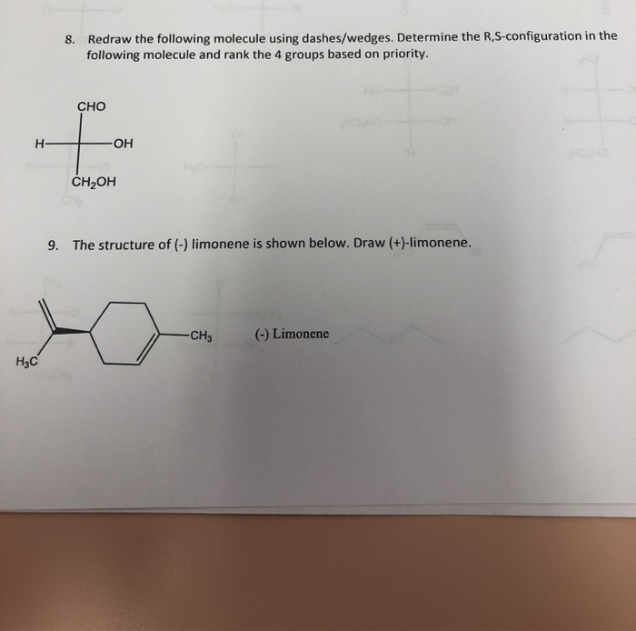 Solved Redraw the following molecule using dashes/wedges. | Chegg.com