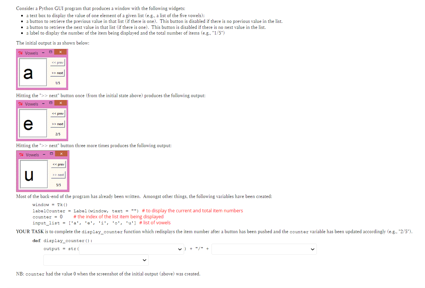 Solved counter counter + 1 - 1) str(len(input_list) str(len | Chegg.com