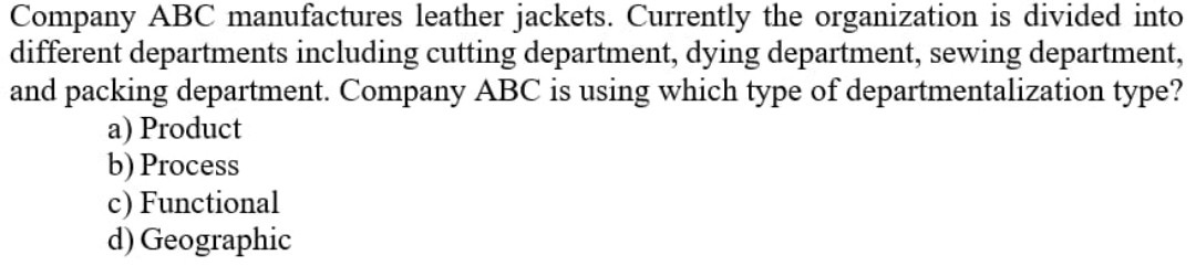 Solved Company ABC manufactures leather jackets. Currently | Chegg.com