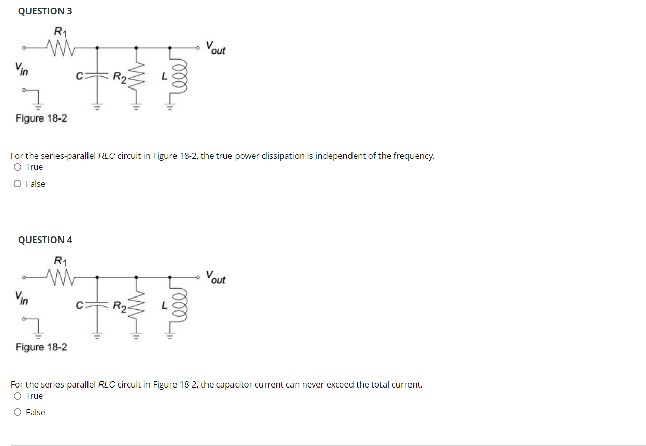 Solved QUESTION 1 For the series-parallel RLC circuit in | Chegg.com