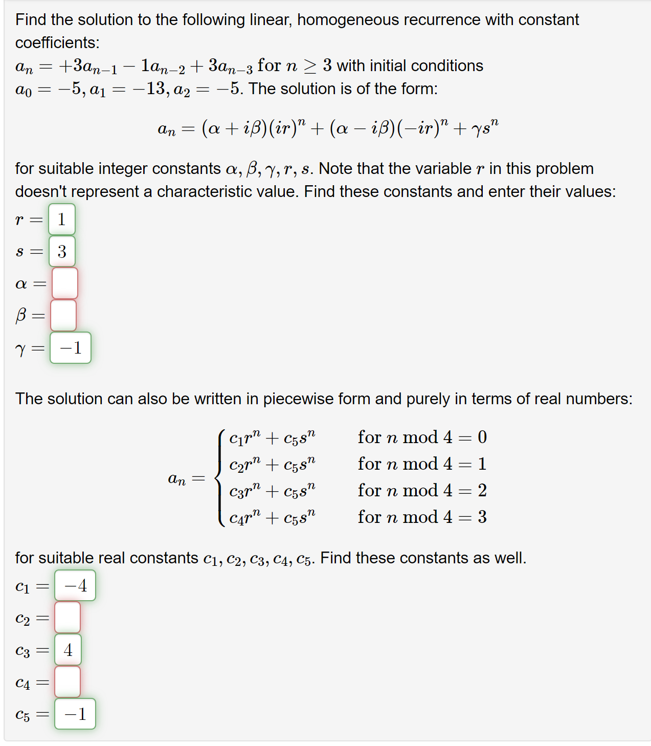 Find the solution to the following linear, | Chegg.com
