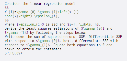 Solved Consider the linear regression model $$ | Chegg.com