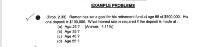 Solved EXAMPLE PROBLEMS (Prob. 2.33) Ramon has set a goal | Chegg.com