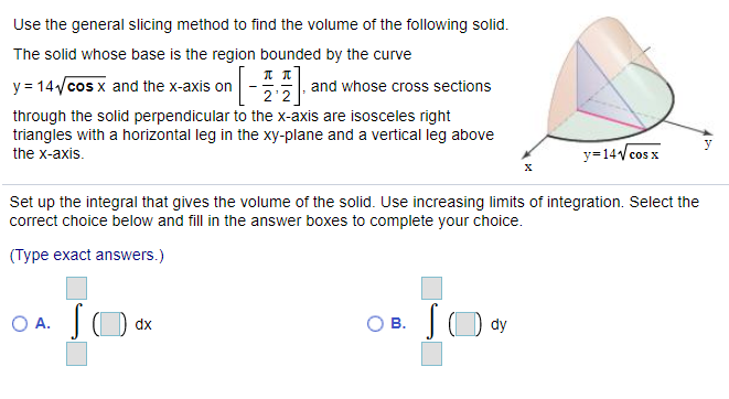 Solved Use The General Slicing Method To Find The Volume Of