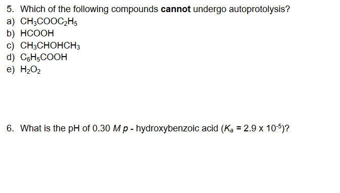 Solved 5. Which of the following compounds cannot undergo | Chegg.com