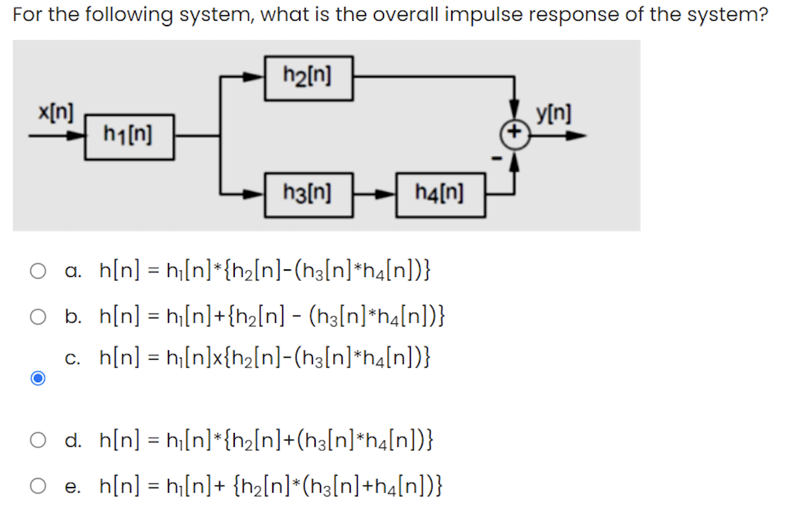 Solved For the following system, what is the overall impulse | Chegg.com