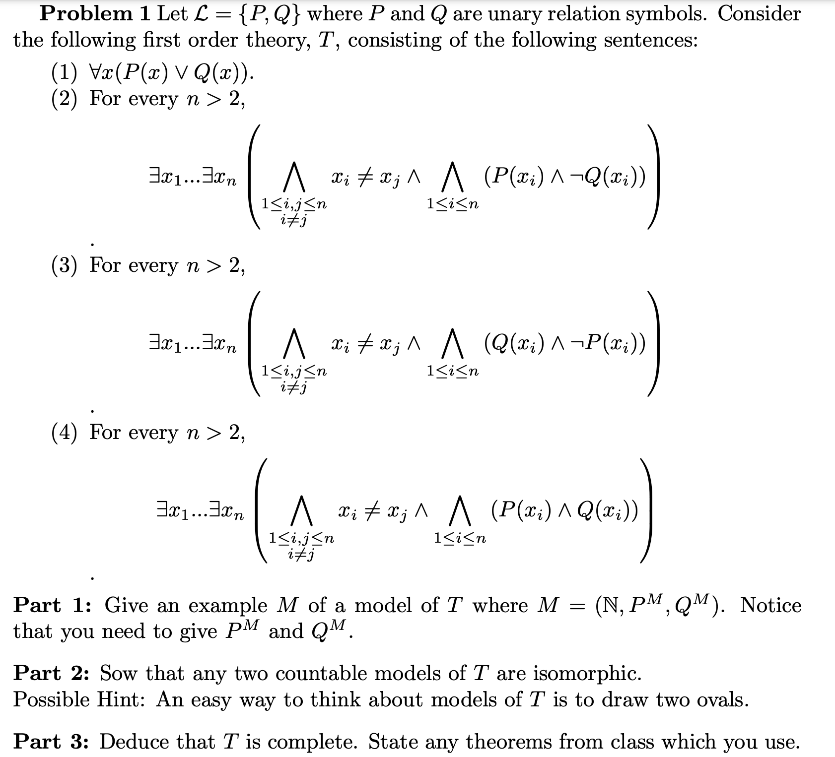 Solved Problem 1 Let L={P,Q} where P and Q are unary | Chegg.com