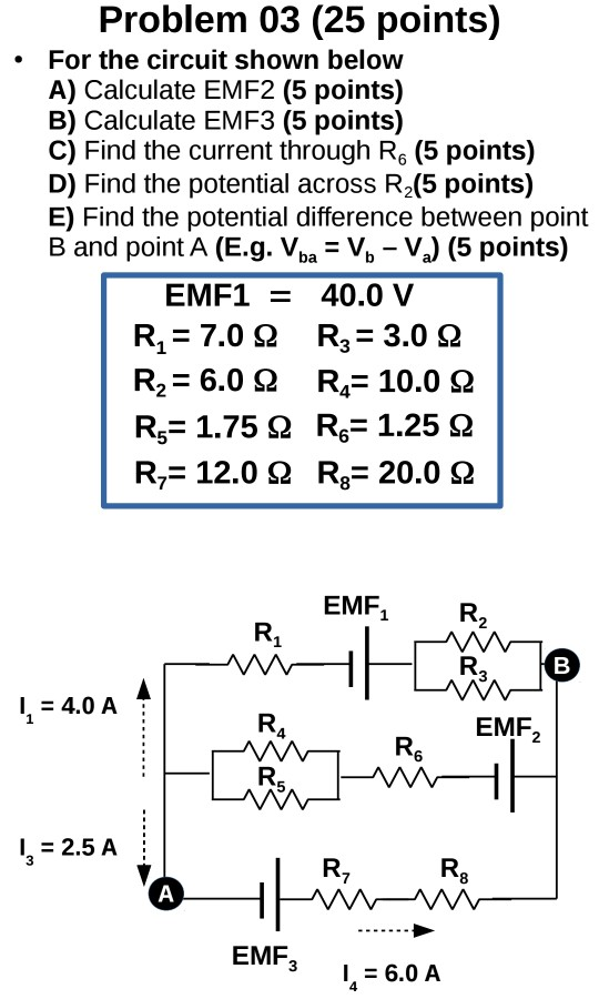 Solved Problem 03 (25 points) For the circuit shown below A) | Chegg.com