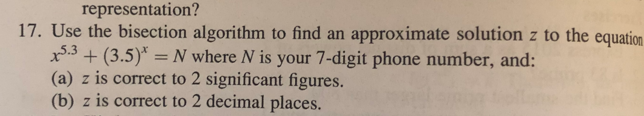 Solved Representation 17 Use The Bisection Algorithm To