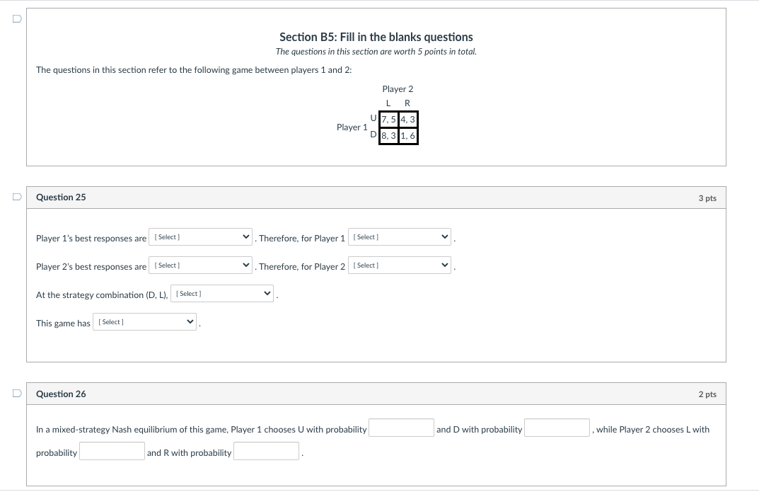 Solved Section B5: Fill in the blanks questions The | Chegg.com