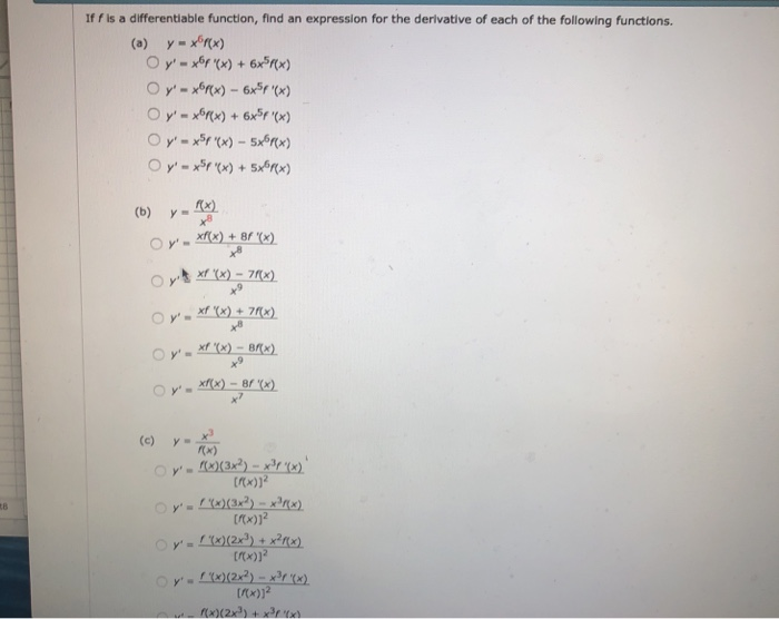Solved If f is a differentiable function, find an expression | Chegg.com