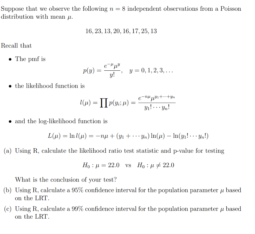 Suppose that we observe the following n = 8 | Chegg.com
