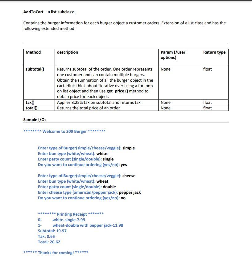 Solved Topics: class, object, instantiation, methods, | Chegg.com