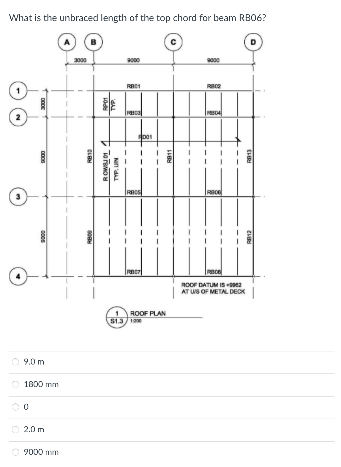 Solved What is the unbraced length of the top chord for beam | Chegg.com