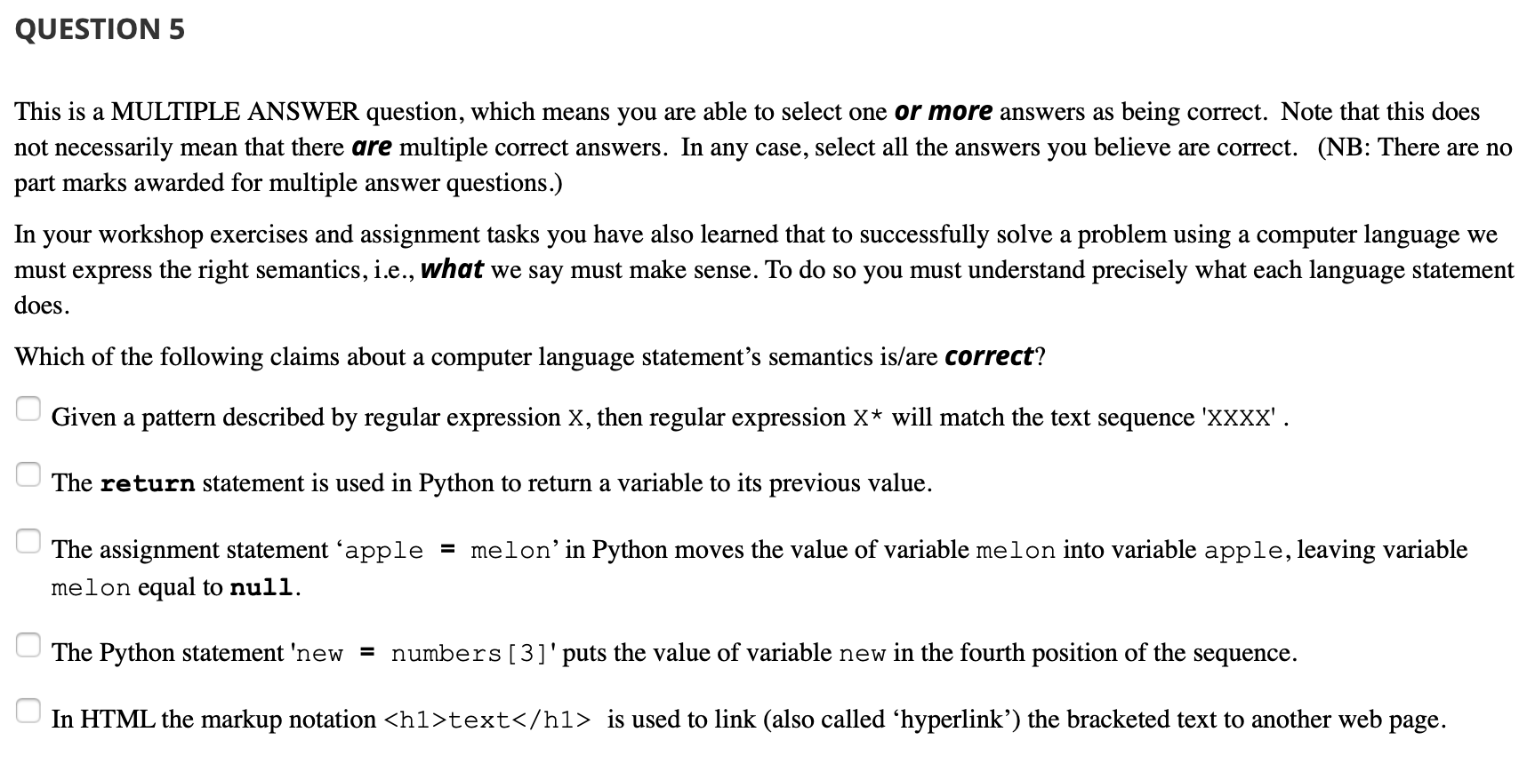 Solved QUESTION 1 This is a MULTIPLE ANSWER question, which | Chegg.com