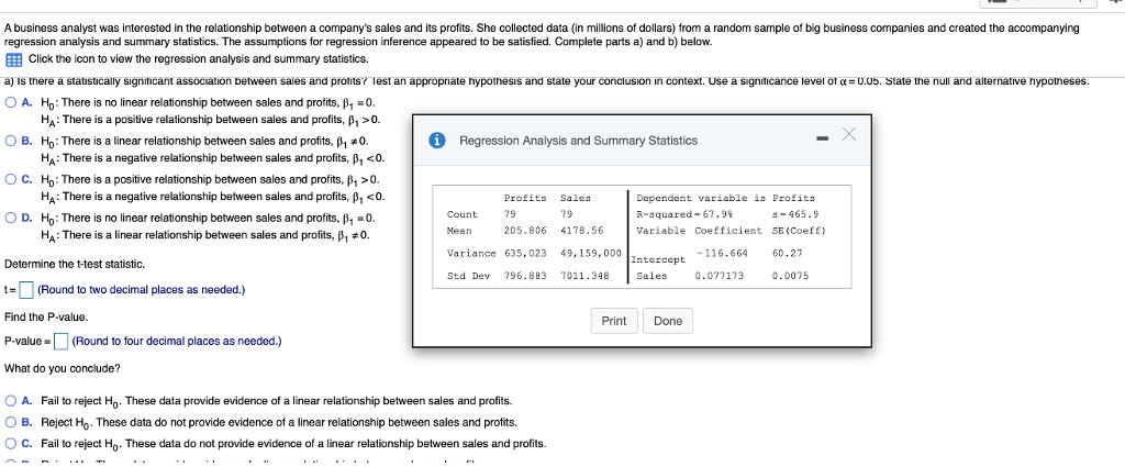 Solved A Business Analyst Was Interested In The Relationship