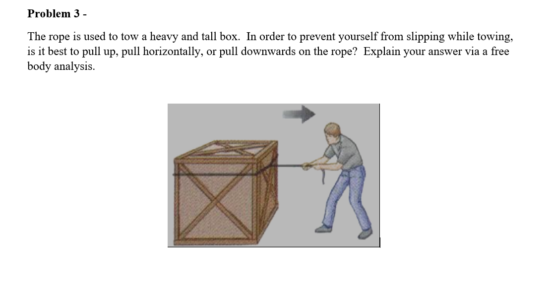 Solved Problem 3 - The rope is used to tow a heavy and tall | Chegg.com
