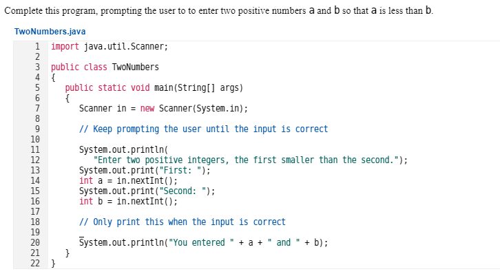 Solved Complete this program, prompting the user to to enter | Chegg.com