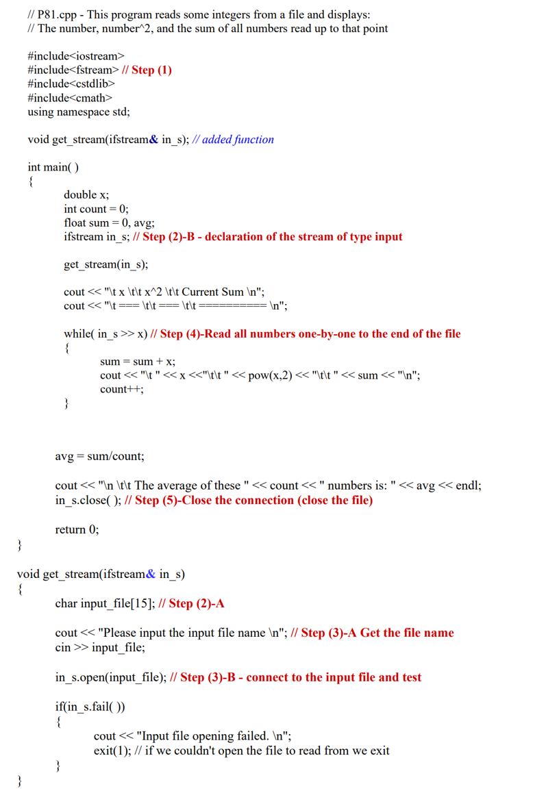 Solved In C++, Modify the above program such that the | Chegg.com