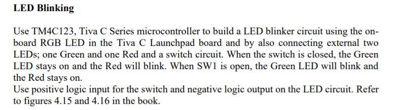 LED Blinking Use TM4C123, Tiva C Series | Chegg.com