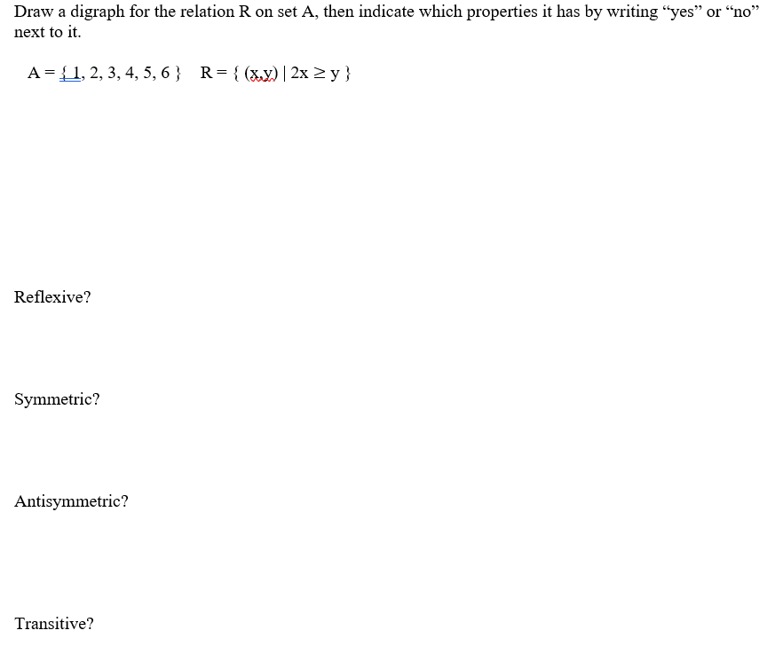 Solved Draw a digraph for the relation R on set A, then | Chegg.com