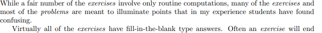Solved While a fair number of the exercises involve only | Chegg.com
