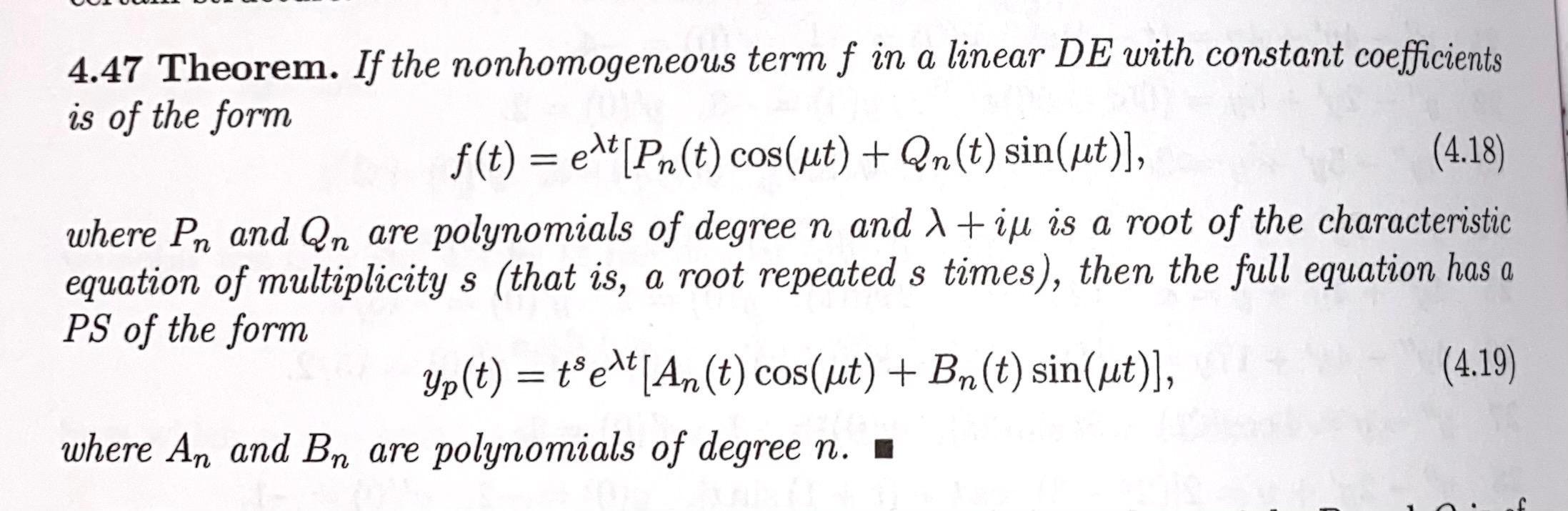 Solved 4.47 Theorem. If the nonhomogeneous term f in a | Chegg.com