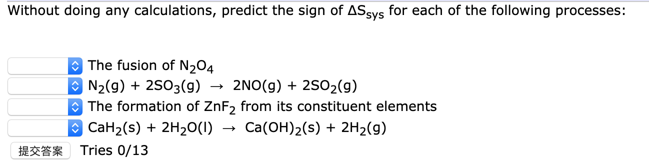 Solved Without doing any calculations, predict the sign of | Chegg.com