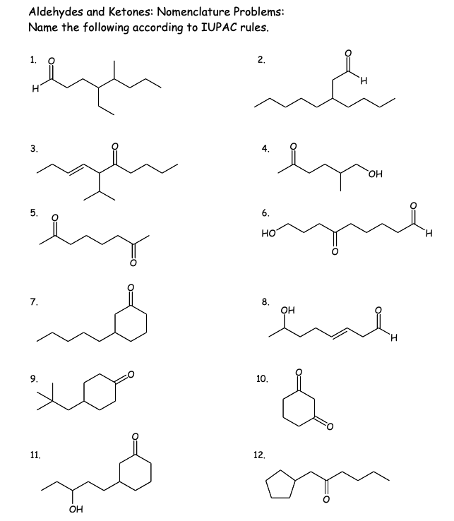 Solved Aldehydes and Ketones: Nomenclature Problems: Name | Chegg.com
