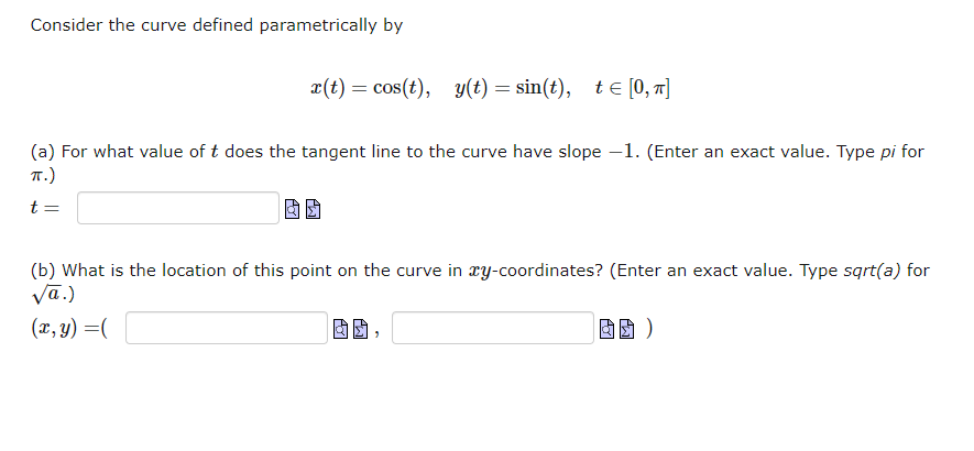 Solved Consider the curve defined parametrically by z(t) = | Chegg.com