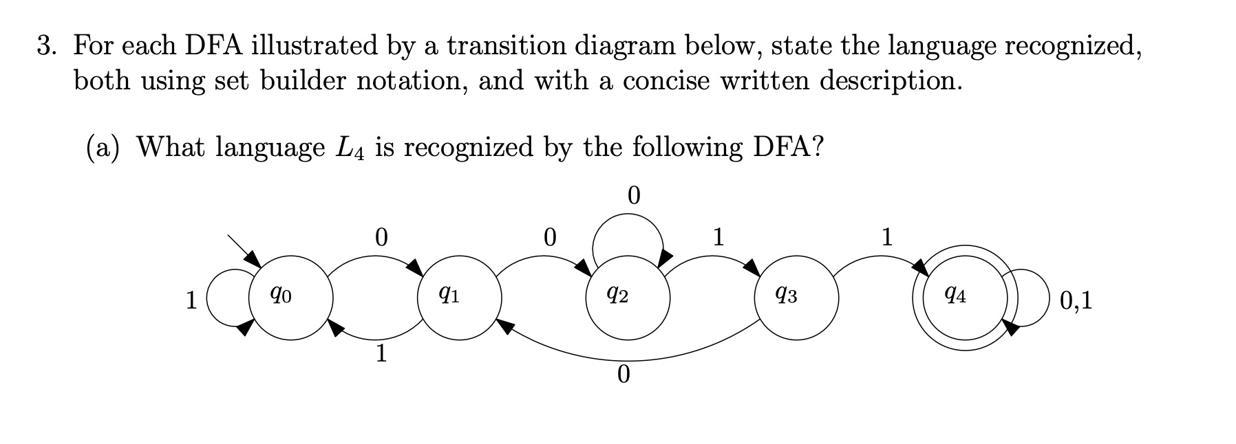 Solved 3. For each DFA illustrated by a transition diagram | Chegg.com