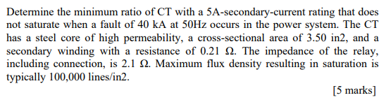Solved Determine the minimum ratio of CT with a 5 | Chegg.com