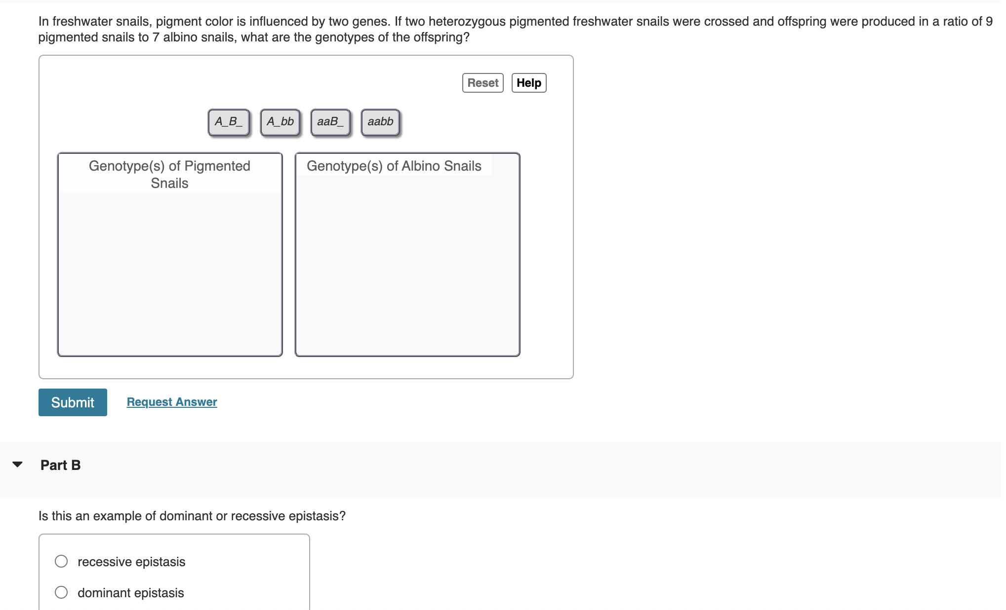 Solved Epistasis is the interaction between genes such that | Chegg.com