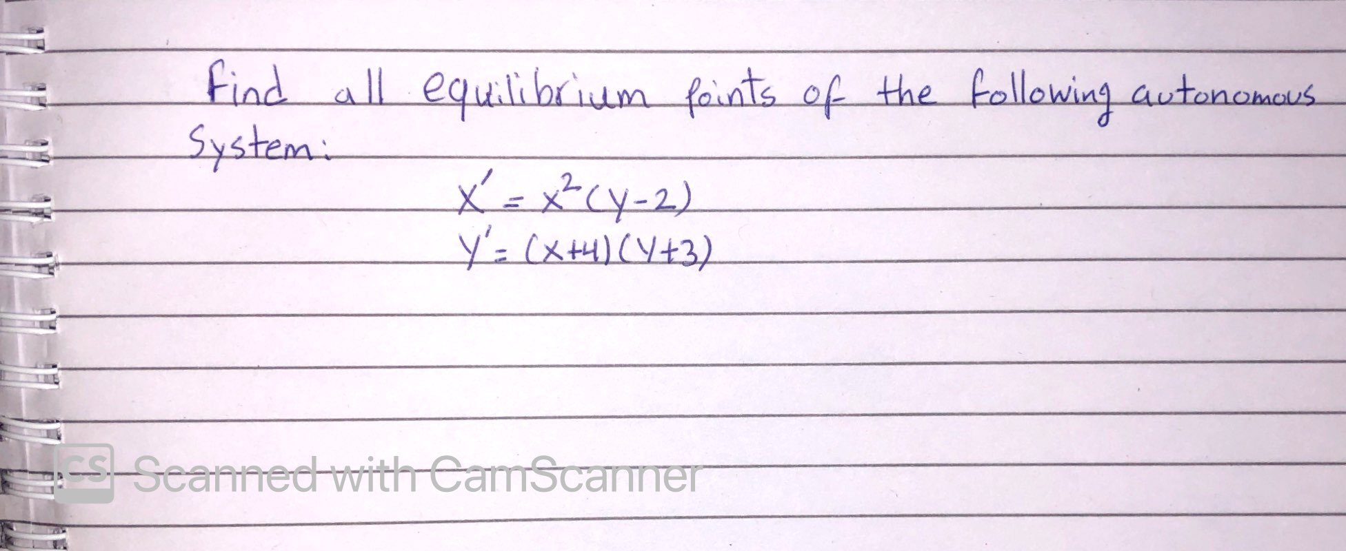 Solved following autonomous find all equilibrium points of | Chegg.com