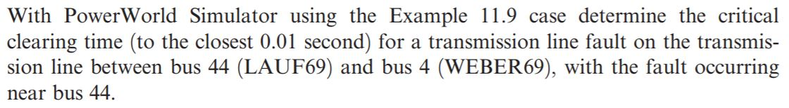 With PowerWorld Simulator using the Example 11.9 case | Chegg.com