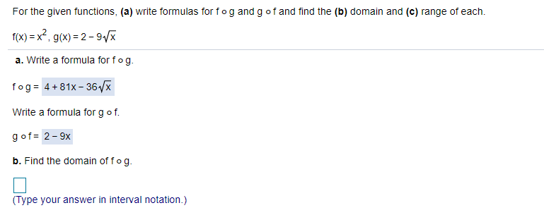Solved For the given functions, find the domains and ranges | Chegg.com