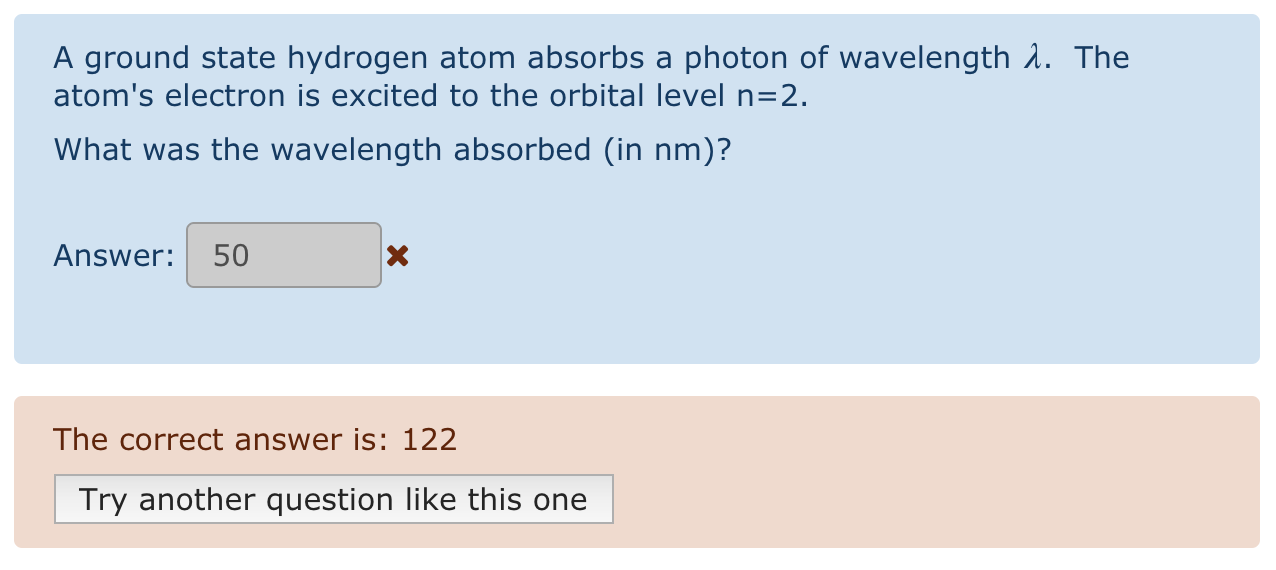 Solved A Ground State Hydrogen Atom Absorbs A Photon Of