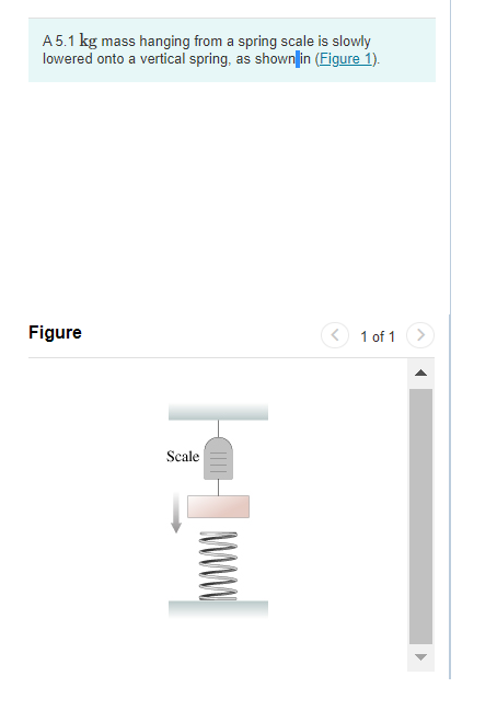Solved A 5.1 kg mass hanging from a spring scale is slowly | Chegg.com