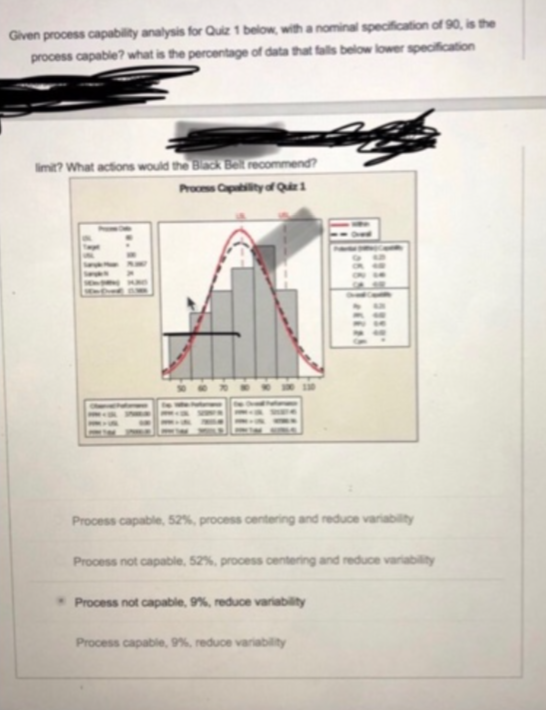 Solved Given process capability analysis for Outz 1 below, | Chegg.com