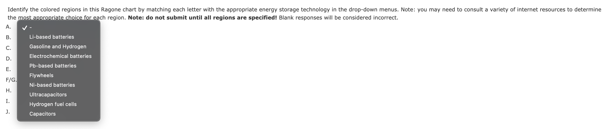 Solved Consider the following "Ragone chart" of specific | Chegg.com