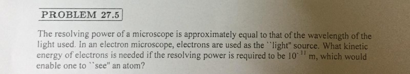 Solved PROBLEM 27.5 The resolving power of a microscope is | Chegg.com