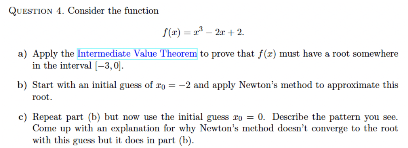 Solved QuESTION 1 . Go back to the Newton iteration scheme | Chegg.com