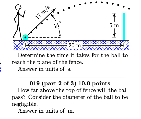 Solved Determine the time it takes for the ball to reach the | Chegg.com