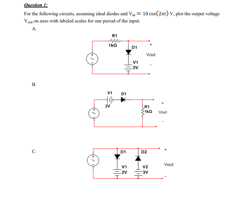 Solved Ouestion 1: For the following circuits, assuming | Chegg.com Solved Ouestion 1: For the following circuits, assuming | Chegg.com