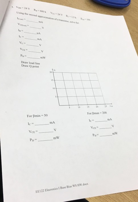 Solved Using the second approximation of a transistor, solve | Chegg.com