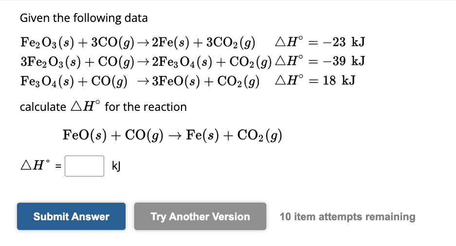 Solved Given the following | Chegg.com